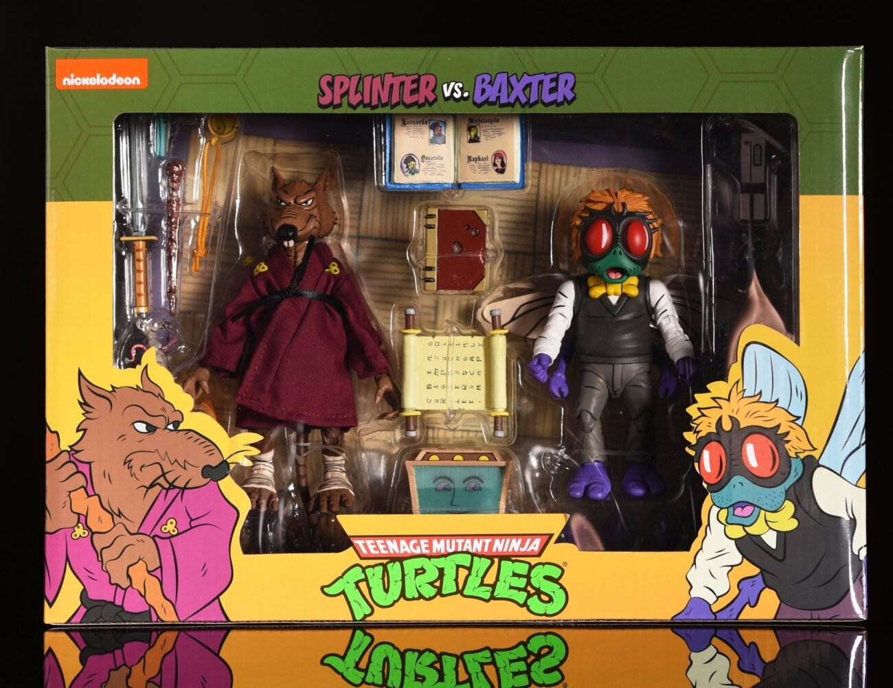 NECA Teenage Mutant Ninja Turtles Splinter and Baxter Stockman /Rare ...