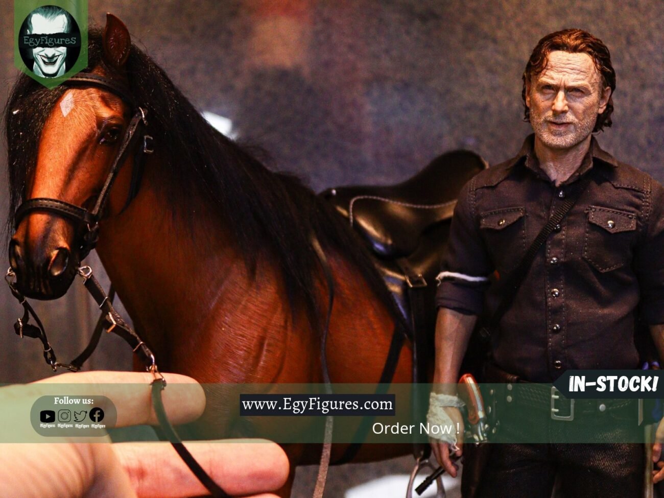 Rick Grimes (Season 7) Custom Rooted Hair Sculpt 1/6 Scale Threezero ...